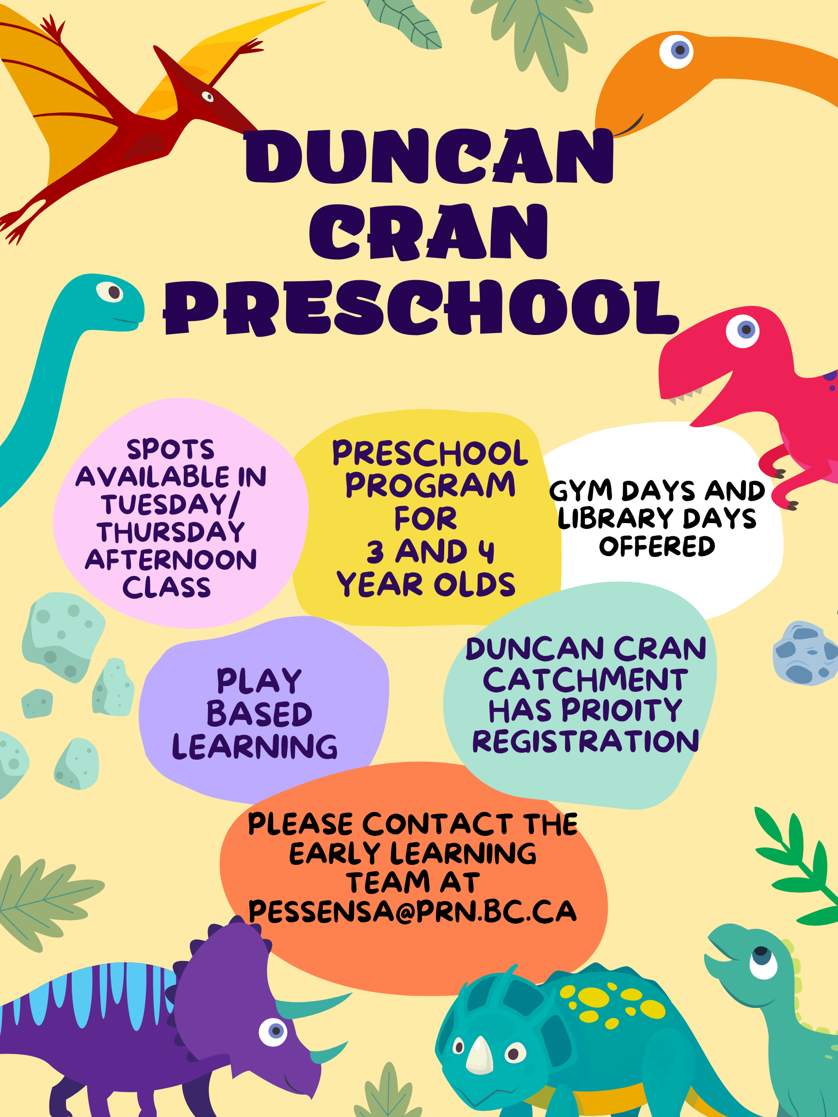 Preschool Spots Available!!!! - Early Learning